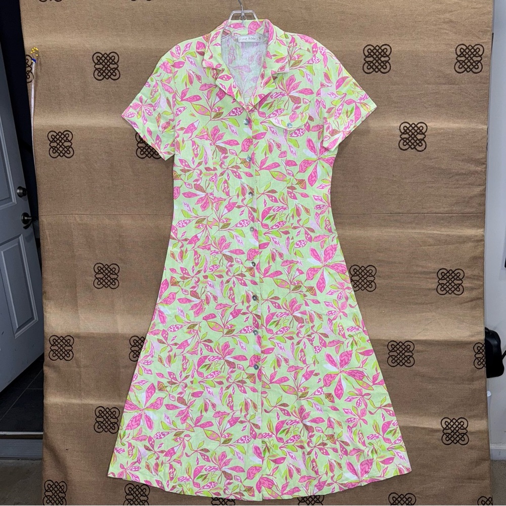 Jane Ashley Linen Blend Floral Print Button-Up Short … - Gem